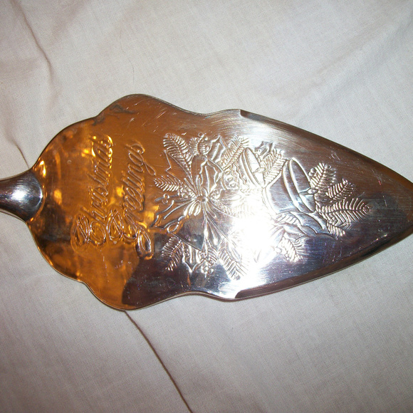 Vintage | Dining | Vintage Christmas Cakepie Server Silver Plate | Poshmark